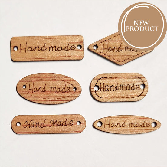 Wooden Labels - "Handmade" - 6 pack – Knotting Hillbilly