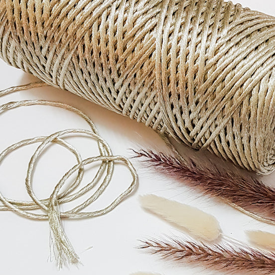 3mm White Gold Metallic Macrame String – Knotting Hillbilly